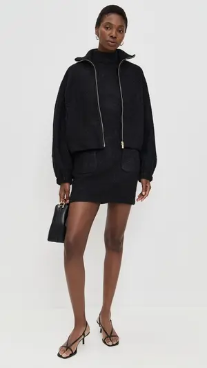 Amanda Uprichard Como Bomber Jacket - Black