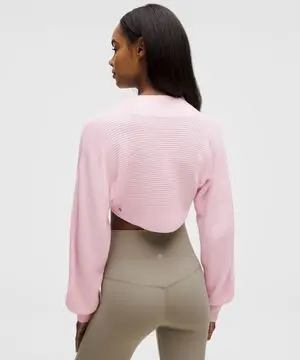 Lululemon Cotton-blend Mockneck Knit Shrug - Blissful Pink