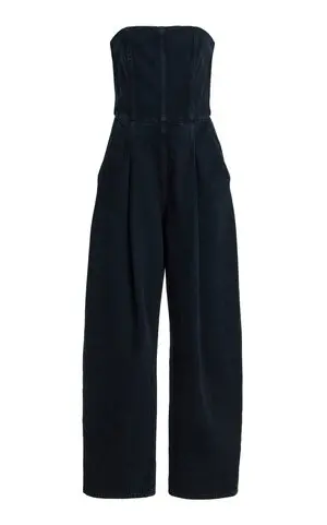 AGOLDE Agyness Strapless Denim Jumpsuit - Dark Wash