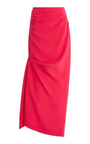 Christopher John Rogers Draped Crepe Maxi Skirt - Pink