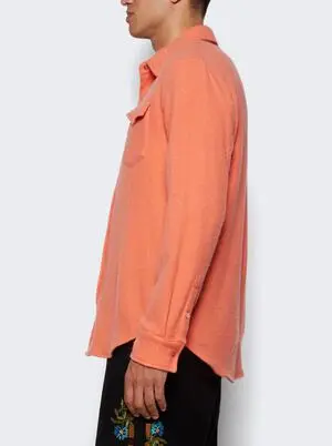 GOD'S TRUE CASHMERE Coraline Solid Cashmere Shirt Sunstone - Orange