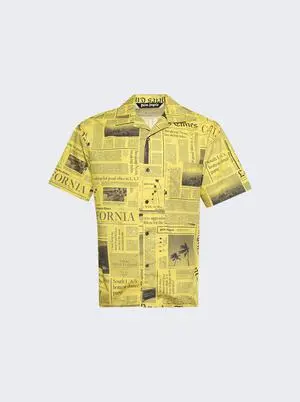 Palm Angels X La Times News Shirt And Black - Yellow