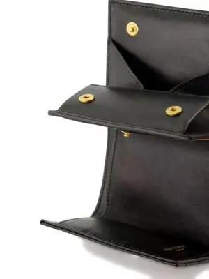 Saint Laurent Cassandre Leather Wallet - Black