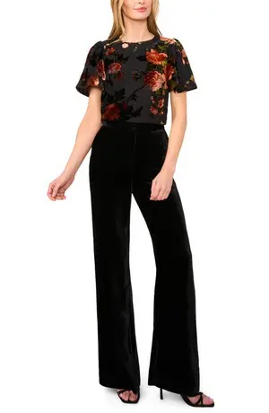 Ted Baker London Velvet Burnout Flutter Sleeve Top