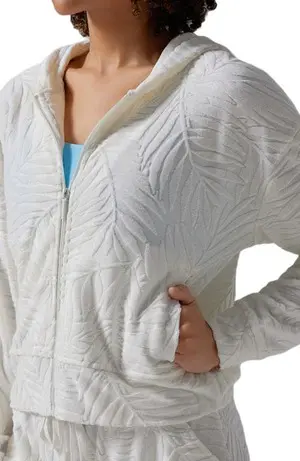 TAVI Palm Terry Zip Hoodie - Coconut
