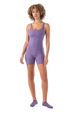 TAVI Short Bodysuit - Grape Abstract