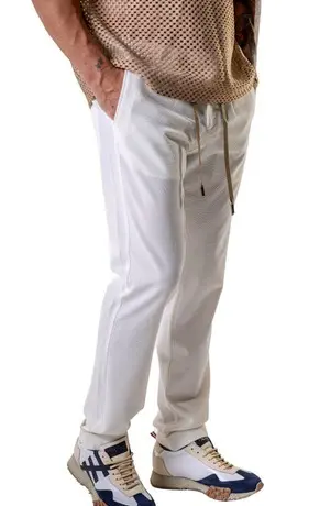 MACEOO Everyday Ebony Slim Fit Trousers - Coconut White