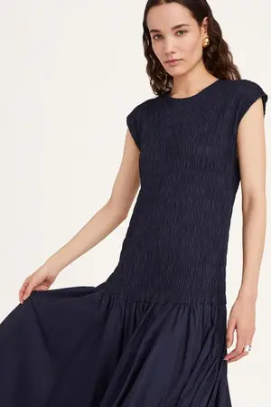 Merlette Stijl Midi Dress - Navy