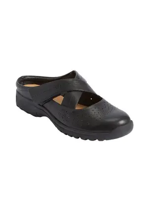 COMFORTVIEW The Archie Mule With Laser Cut Details - Black
