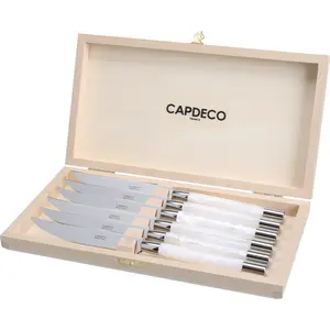 CAPDECO Contybox Of 6 Steak Knives White