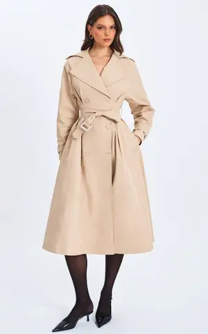 Women's Padded Shoulder Trench Coats