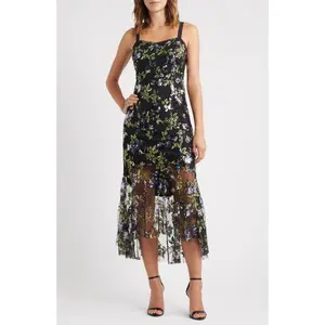 Sam Edelman Sequin Embroidered Midi Dress