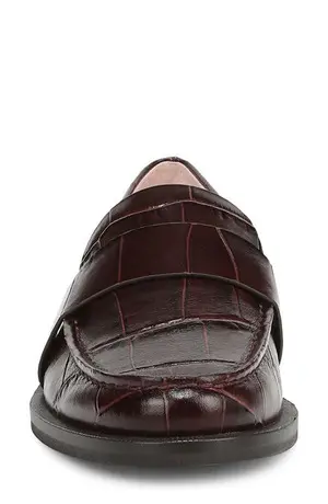 FAVORITE DAUGHTER Lola Loafer - Deep Bordeaux Croc