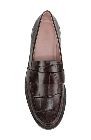 FAVORITE DAUGHTER Lola Loafer - Deep Bordeaux Croc