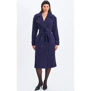MISS CIRCLE Jaelyn Wool-blend Double-breasted Belted Coat