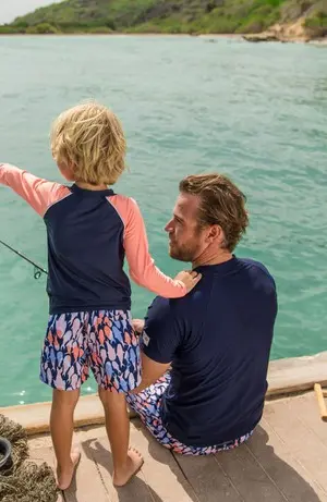 SNAPPER ROCK Short Sleeve Rash Top - Navy