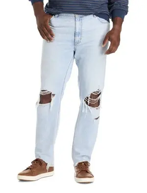 TRUE NATION BY DXL Big & Tall Destructed Dual Denim Tapered-fit Jeans - Party In The Back