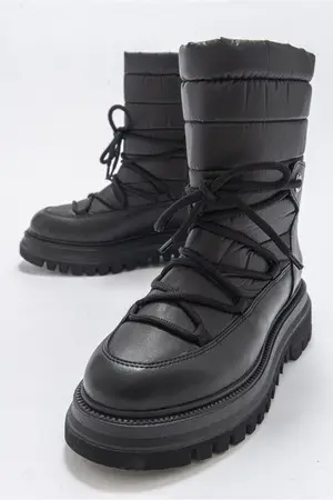 PROLOGUE SHOES Weld Snow Boots - Black Faux Leather