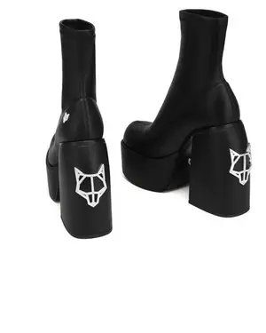 NAKED WOLFE Sugar Stretch Platform Boots - Black | Editorialist
