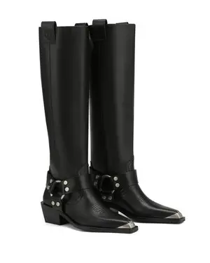 NAKED WOLFE Stark Leather Knee High Boots - Black