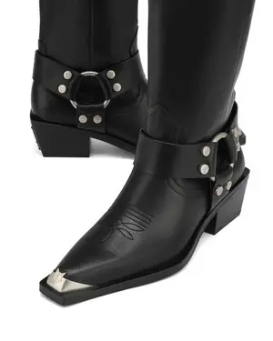 NAKED WOLFE Stark Leather Knee High Boots - Black