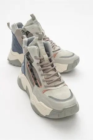 PROLOGUE SHOES Olivia Sport Boot - Ice Grey Faux Leather