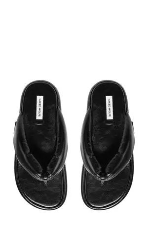 NAKED WOLFE Hilary Platform Slip-on Sandals - Black-leather