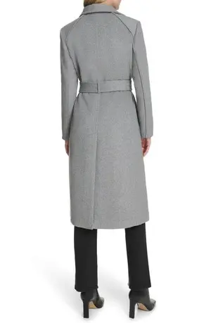 Cole Haan Wool-blend Asymmetric Zip Coat - Medium Grey