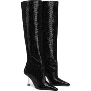 NAKED WOLFE Texas Croc Patent Leather Boots