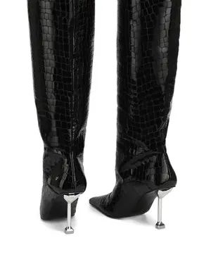 NAKED WOLFE Texas Croc Patent Leather Boots