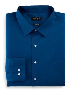SYNRGY BY DXL Big & Tall Performance Solid Dress Shirt - Poseidon