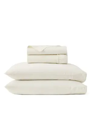 BOLL & BRANCH Signature Piped Edge Sheet Set Cream/cream