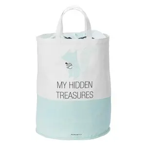 STORIED HOME My Hidden Treasures Cotton Storage Bag - White