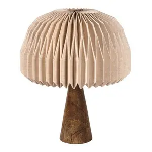JONATHAN Y Sylvie 16" Modern Minimalist Paper Pleated Shade Mushroom Accent Led Table Lamp - Natural