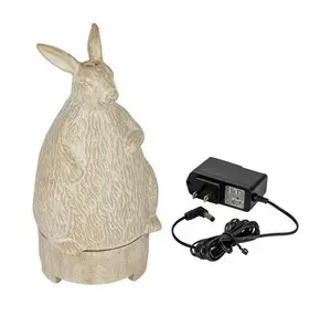 STORIED HOME Stoneware Rabbit Oil Diffuser With Timer - Cream
