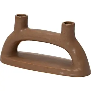 STORIED HOME Modern Stoneware Double Taper Holder
