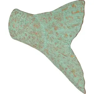 STORIED HOME Distressed Metal Trout Tail Accent Décor - Aqua