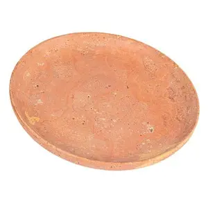 STORIED HOME Travertine Elegance Food Tray - Red