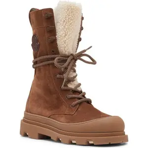 Moncler Vera Genuine Shearling Trim Boots - Pinecone