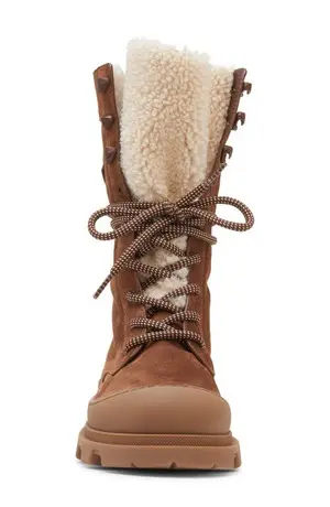 Moncler Vera Genuine Shearling Trim Boots - Pinecone