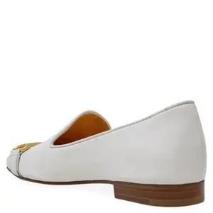 MADISON MAISON Square Toe Horsebit Loafer - White/gold