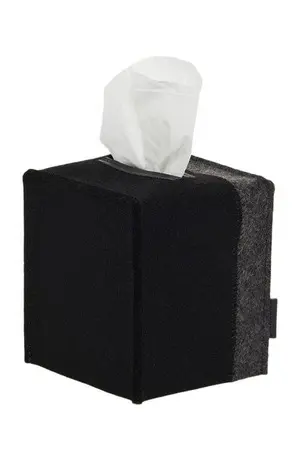 GRAF LANTZ Merino Wool Small Tissue Box Cover - Charcoal Black