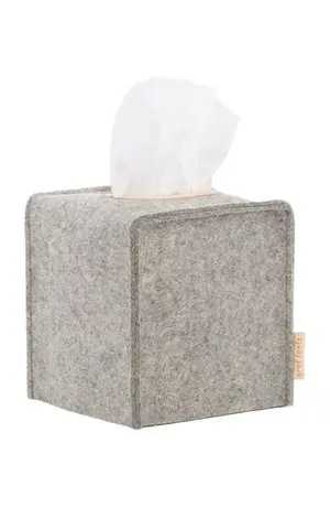 GRAF LANTZ Merino Wool Small Tissue Box Cover - Granite Vachetta