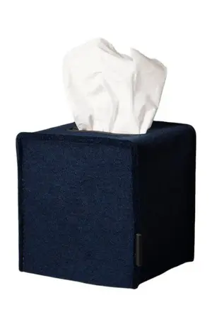 GRAF LANTZ Merino Wool Small Tissue Box Cover - Marine/black