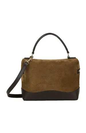 Sandro Tangolino Leather And Suede Vanity Bag - Camel