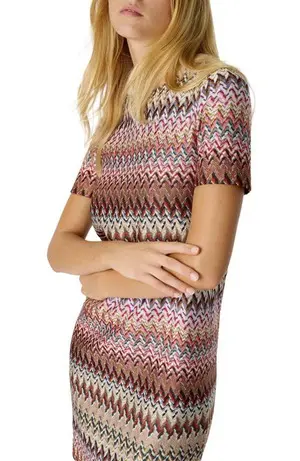 Missoni Half-sleeved Zigzag Viscose Blend Dress