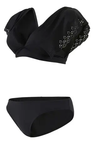 CACHE COEUR Bloom Two-piece Maternity Swimsuit - Black
