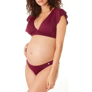 CACHE COEUR Bloom Maternity Bikini - Burgundy