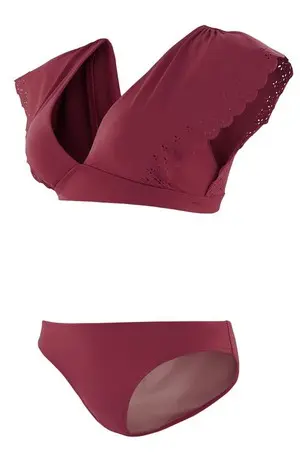CACHE COEUR Bloom Maternity Bikini - Burgundy