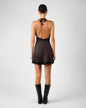 WeWoreWhat Halter Lace Mini Dress